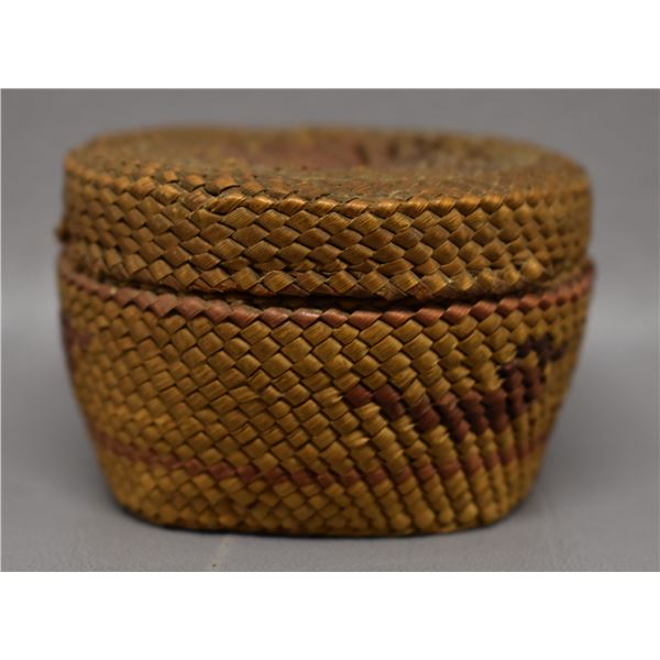 NATIVE AMERICAN NOOTKA MAKAH BASKETRY CONTAINER