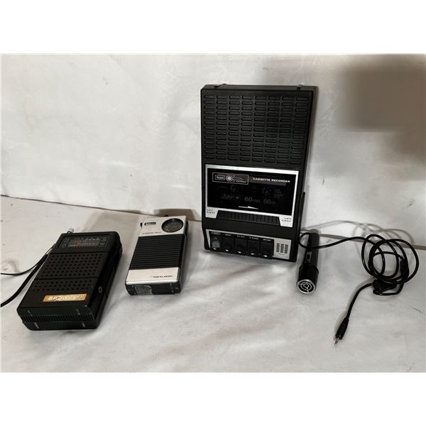Sears Portable Cassette Recorder & 2 Radios