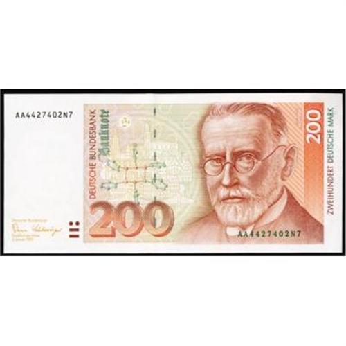 1989 200 Deutsche Mark Deutsche Bundesbank Unc