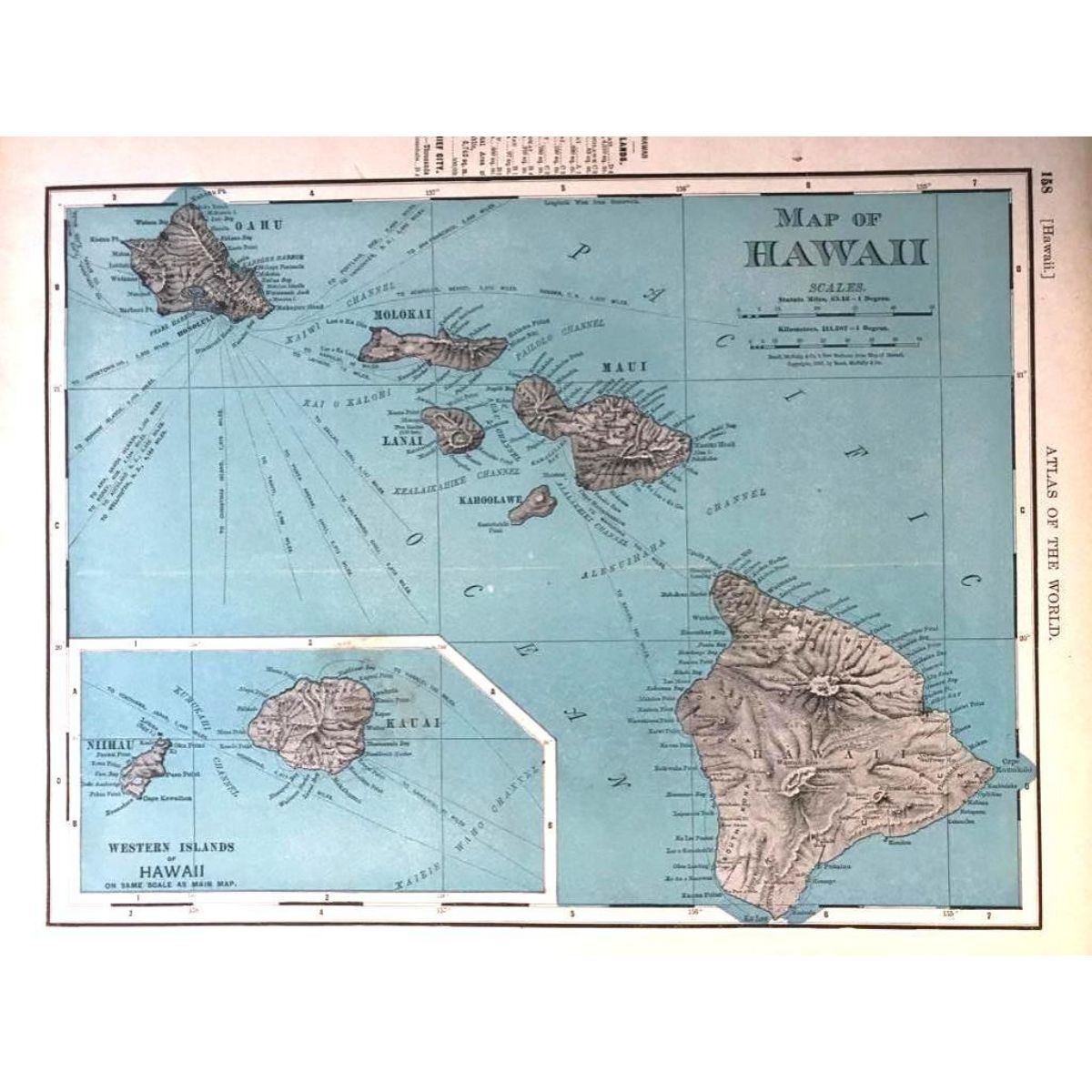 Late 1800's Atlas Map of Hawaii