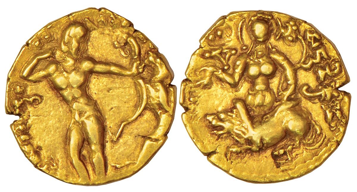 Ancient India: Gupta Empire, gold dinar of Chandra Gupta II (c.375 ...