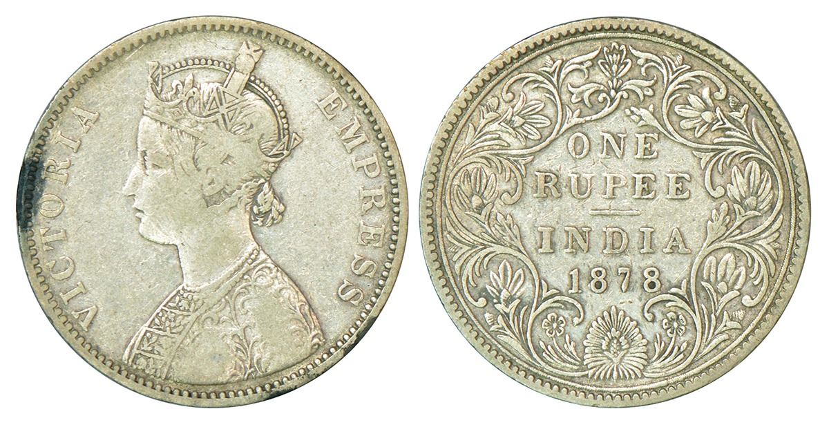 British India: Victoria Empress, silver rupee, 1878, Bombay mint, A3/II, PR 151, 11.46g.