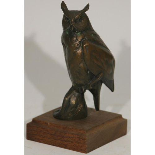 Chester Comstock bronze sculpture of Owl.