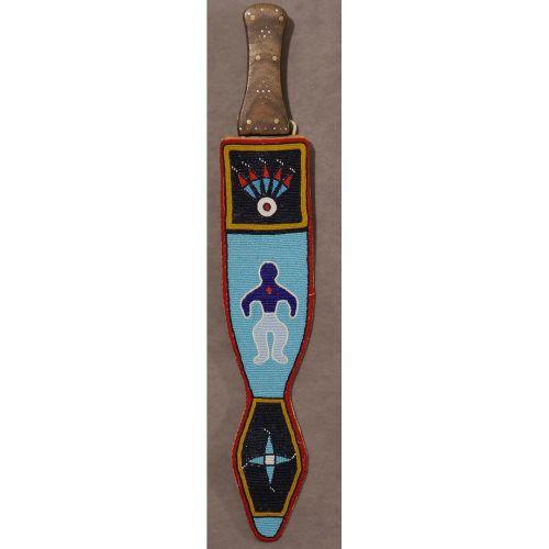 Blackfoot Indian beaded knife case