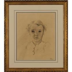 Ruth Harris Bohan, charcoal drawing.