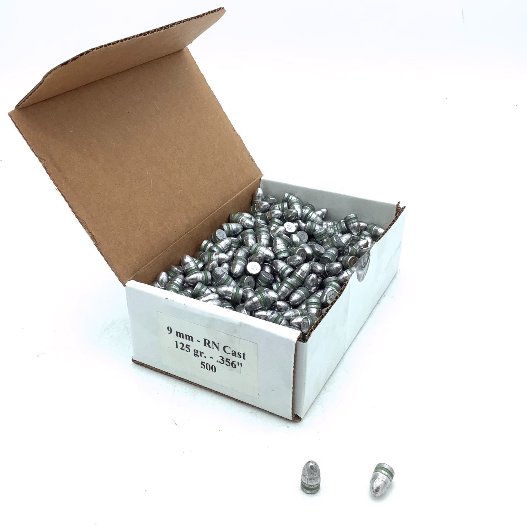 Wolf Bullets 9 mm 125 Grain Round Nose Cast Projectiles, 500 Qty