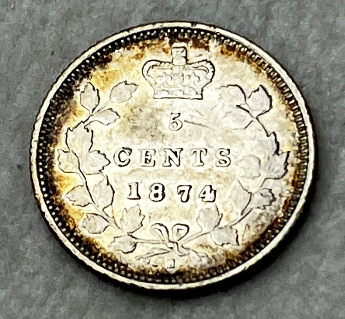 1874 H Crosslet 4 - 5 cents