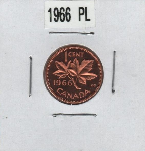 1966 Canadian One Cent PL
