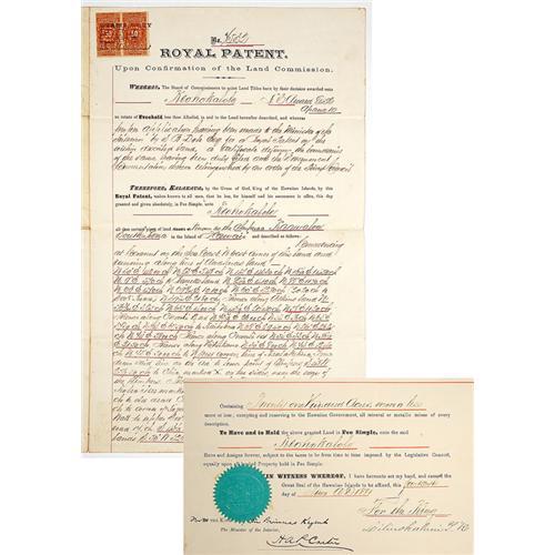 Liliuokalani Royal Land Deed Signed as Princess Regent