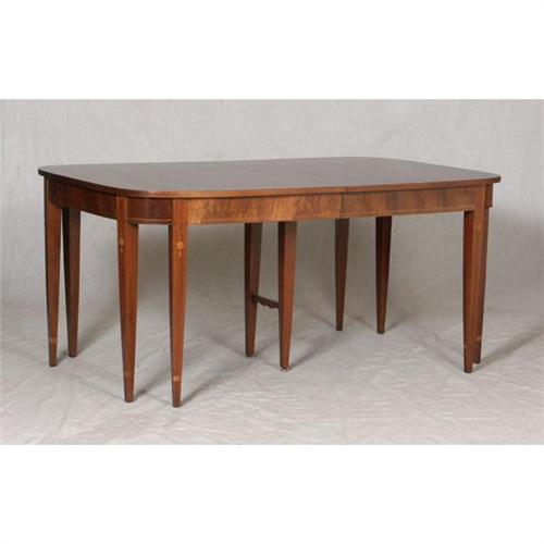 COLONIAL REVIVAL MAHOGANY DINING ROOM TABLE AND SI