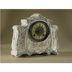 PORCELAIN CLOCK WATERBURY CO. PARLOR CLOCK