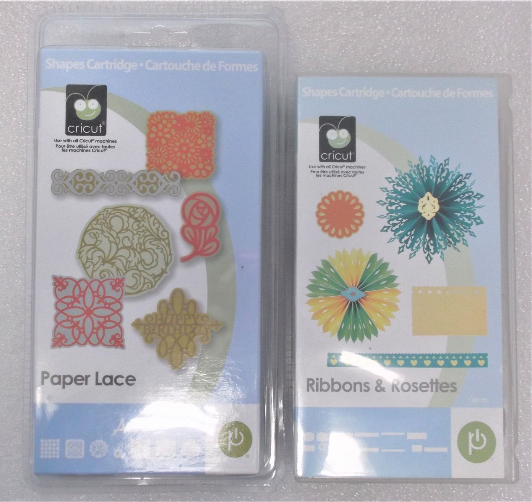 TWO Cricut Cartridges - Paper Lace and Ribbons & Rosettes