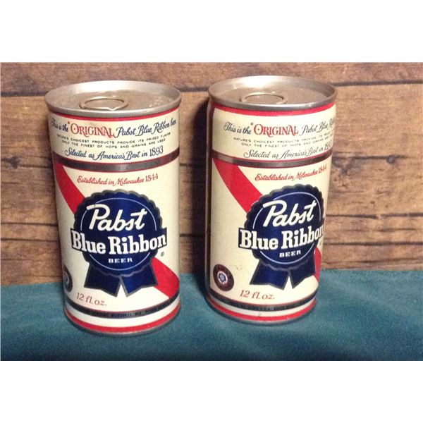 Two Vintage Beer Cans, FULL, PBR