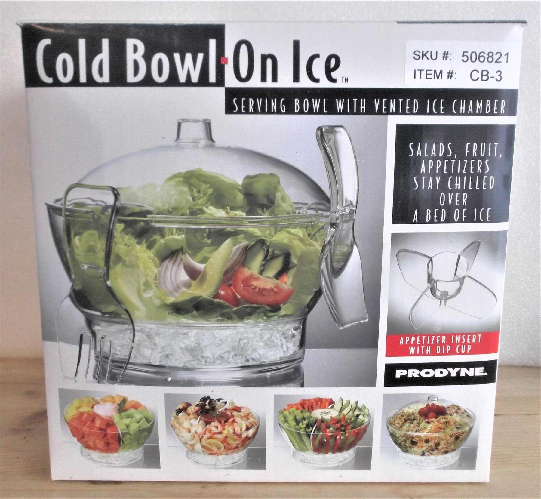 Cold Bowl On Ice: Serving Bowl with Vented Ice Chamber - In Box
