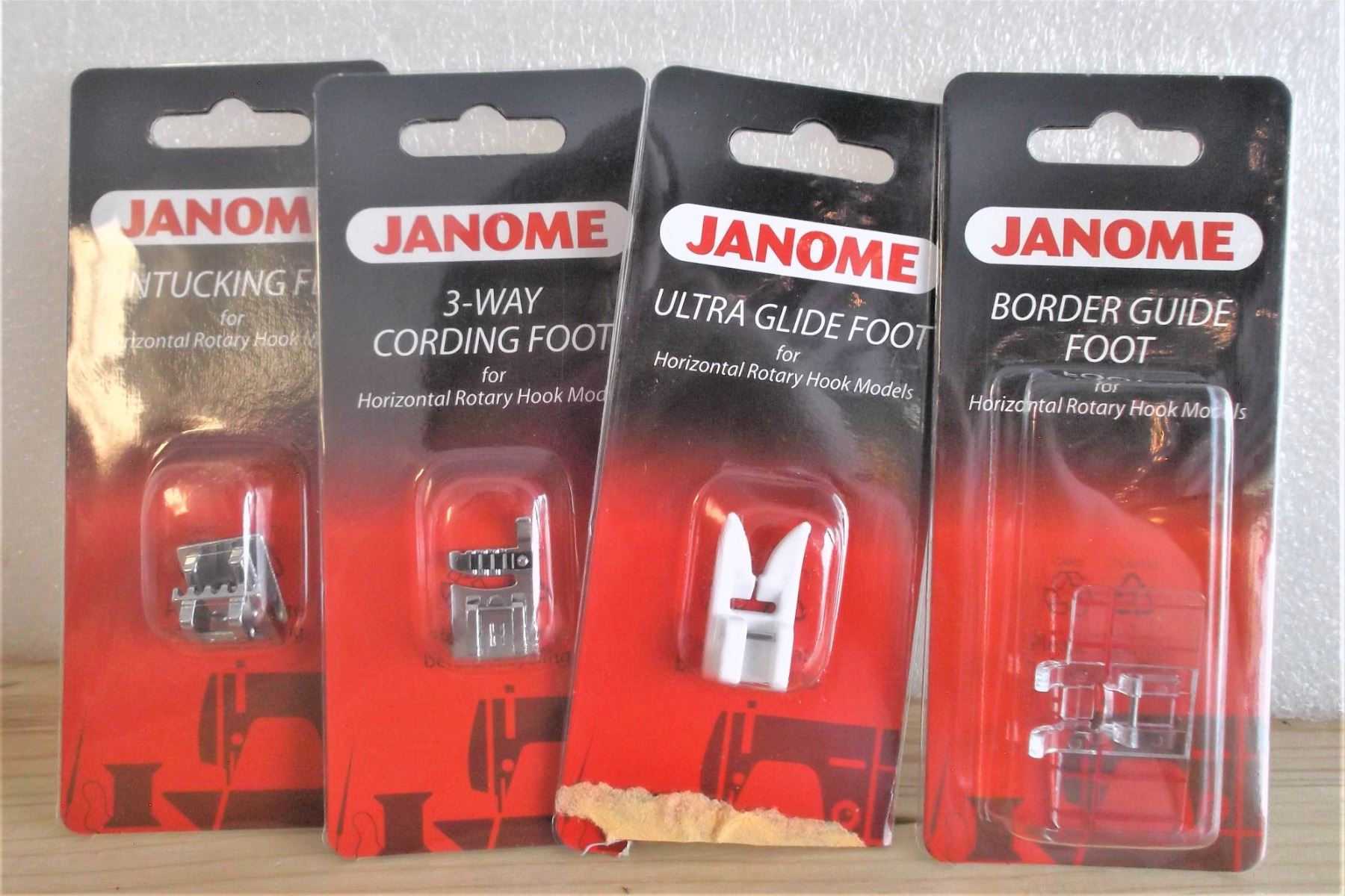 Janome Sewing Machine Feet - Pintucking, 3-Way Cording, Ultra Guide ...