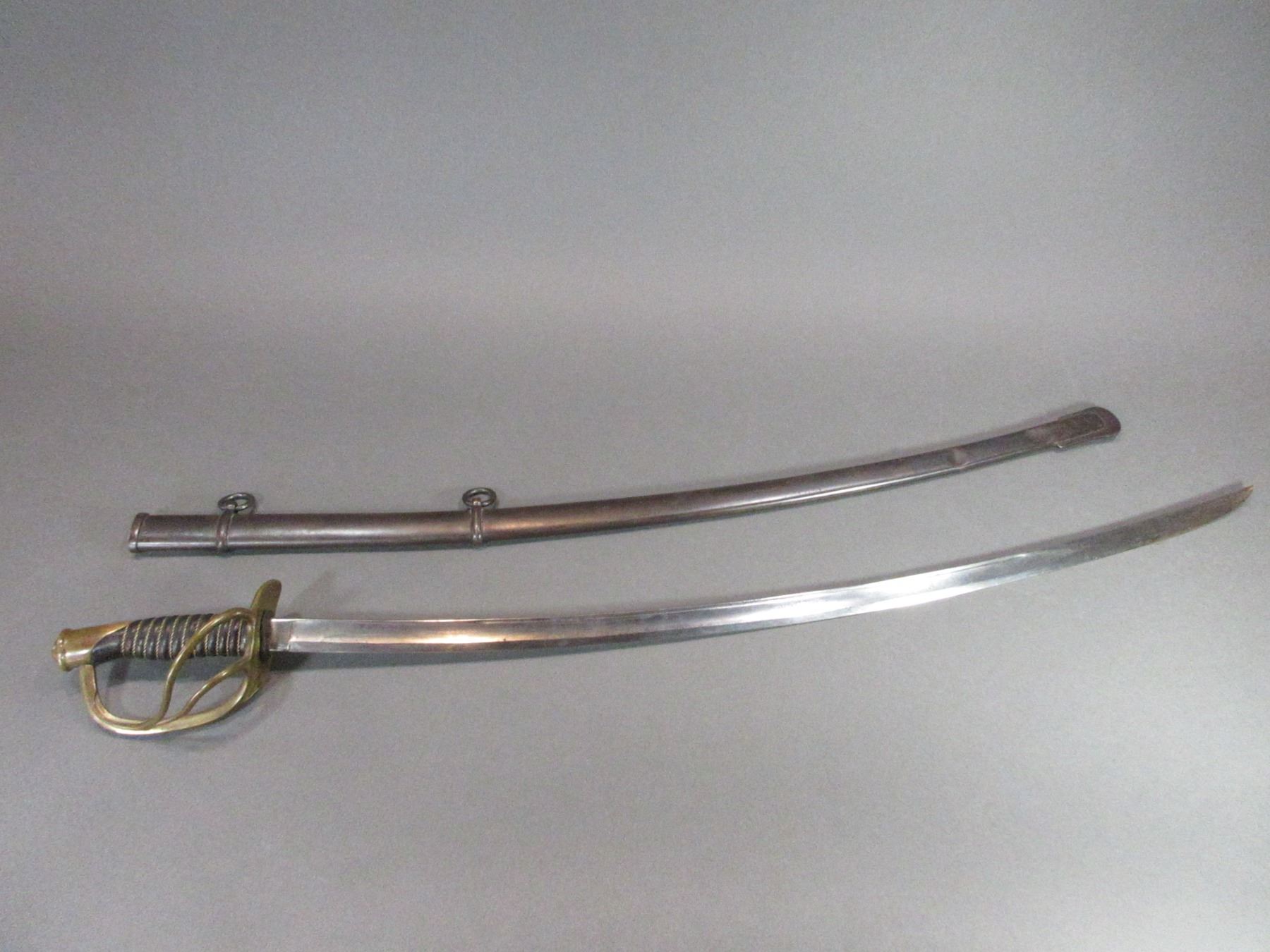 Marked US DFM 1864 Sword- Emerson And Silver Trenton NJ- 35" Blade- 6 ...