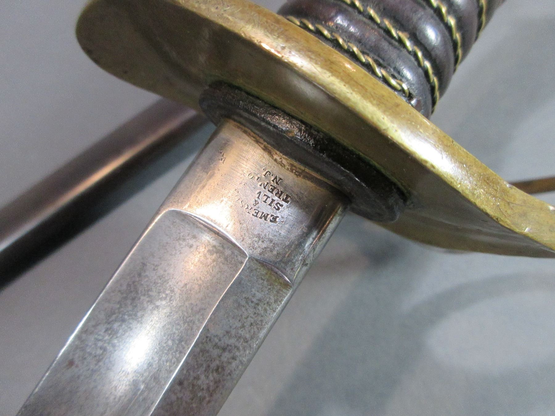 Marked US DFM 1864 Sword- Emerson And Silver Trenton NJ- 35" Blade- 6 ...