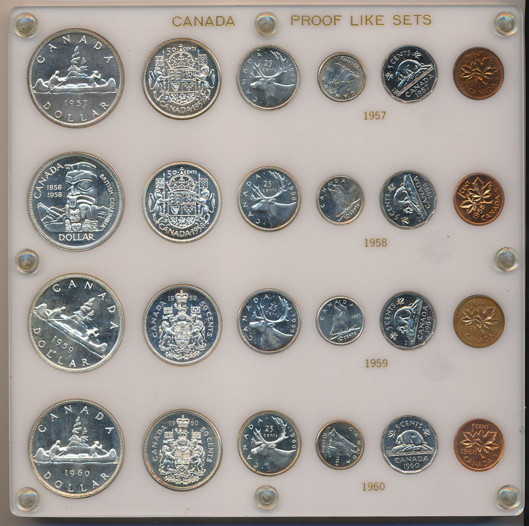 Canada PL Sets 1957 to 1960 in a combination Capital holder