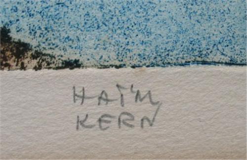 HAIM KERN H.Signed Etching German Israeli