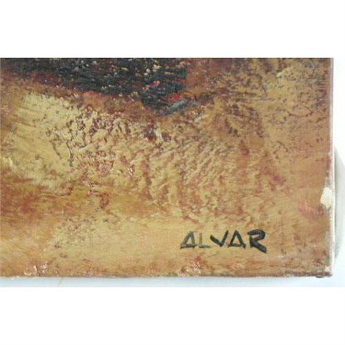 SUNOL ALVAR Oil Painting Spanish Art 1965