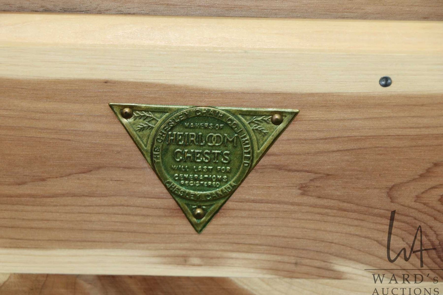 Antique cedar lined blanket box with original label Antique cedar lined blanket box with original label