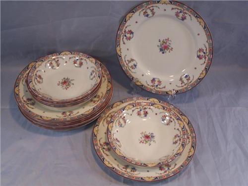 J & G Meakin early "Sol" ware Lot of 6 Bowls & 9 Plates 1912