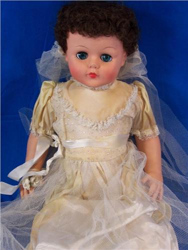 1950's 24 Inch Tall Horsman Stuffed Vinyl Bride Doll