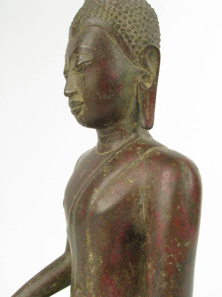 A FINE BRONZE UTONG BUDDHA, 19th Century, sea