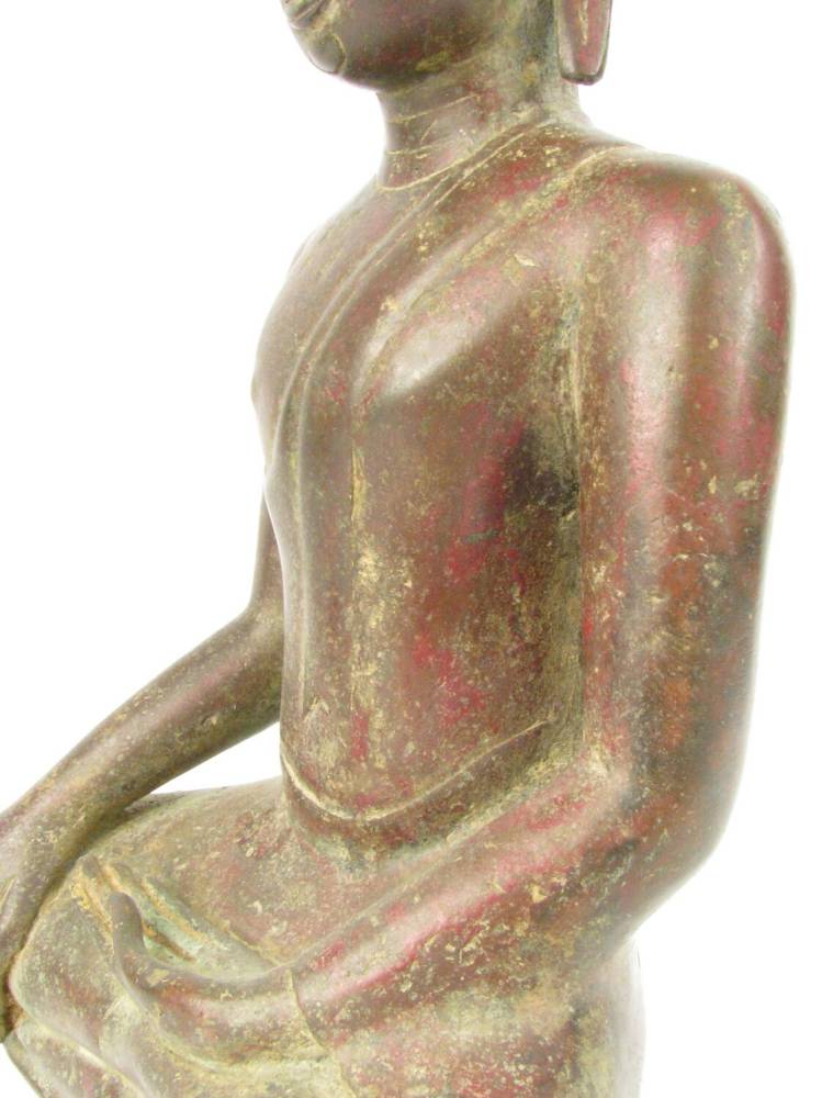 A FINE BRONZE UTONG BUDDHA, 19th Century, sea