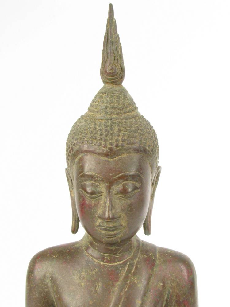 A FINE BRONZE UTONG BUDDHA, 19th Century, sea