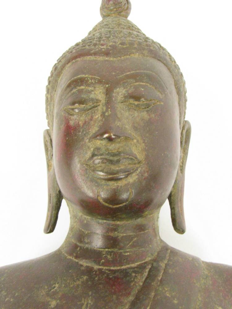 A FINE BRONZE UTONG BUDDHA, 19th Century, sea