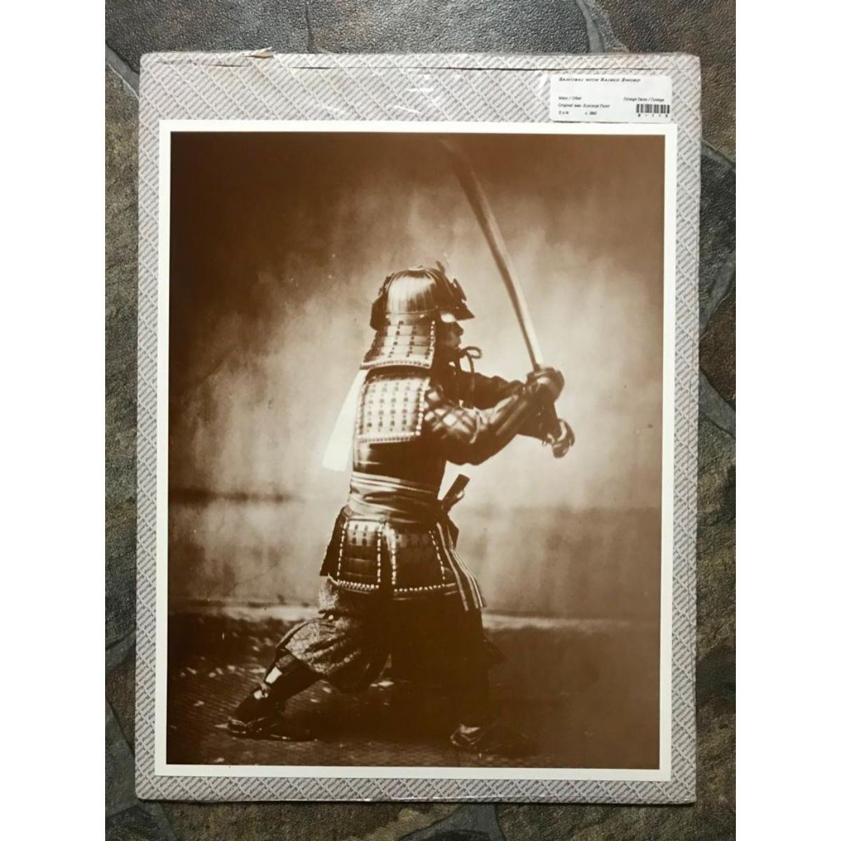 Samurai With Raised Katana Sword Photo Print