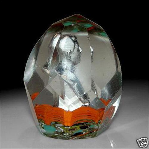 Antique Bohemian sulphide paperweight