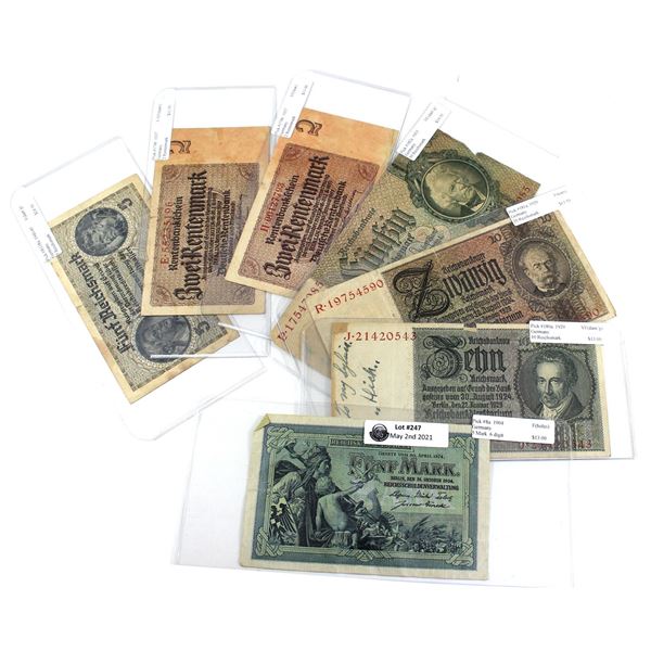 7x 1904 - (1940-1945) Germany Banknotes in Fine to Very Fine Condition ...