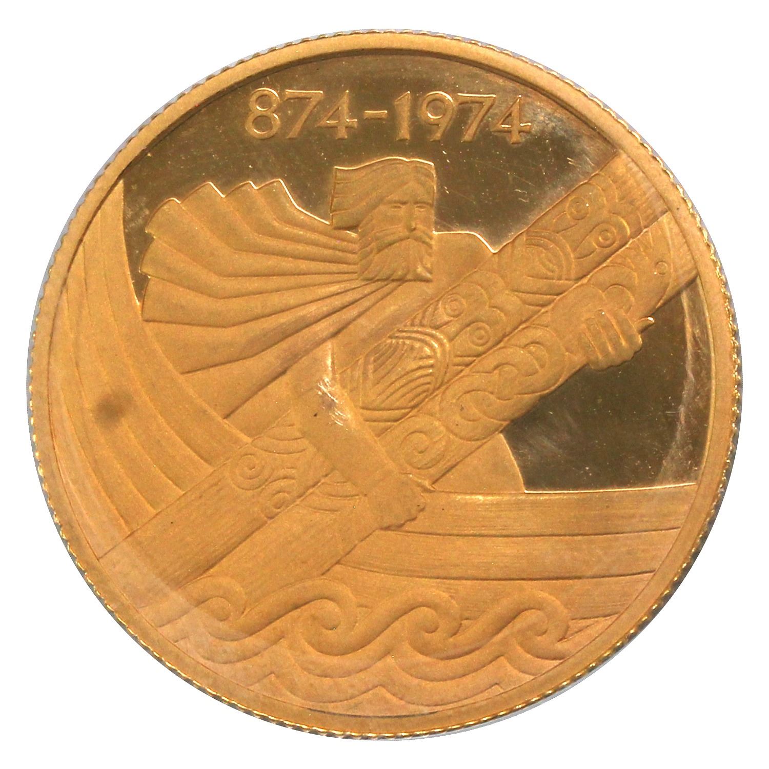 Iceland 874-1974 Gold Proof $10,000 Kroner ' 1100th Anniversary of ...