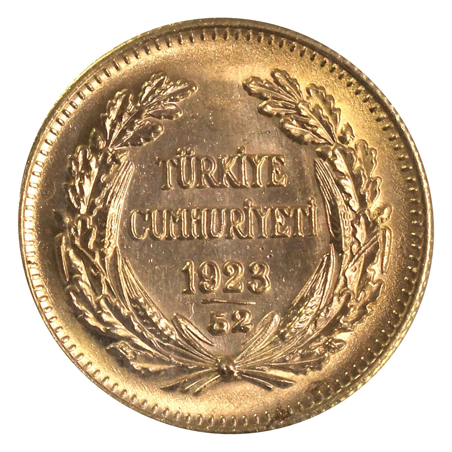 Turkey 1923/52 Gold $100 Kurush 'Head of Ataturk' A Nice Uncirculated ...