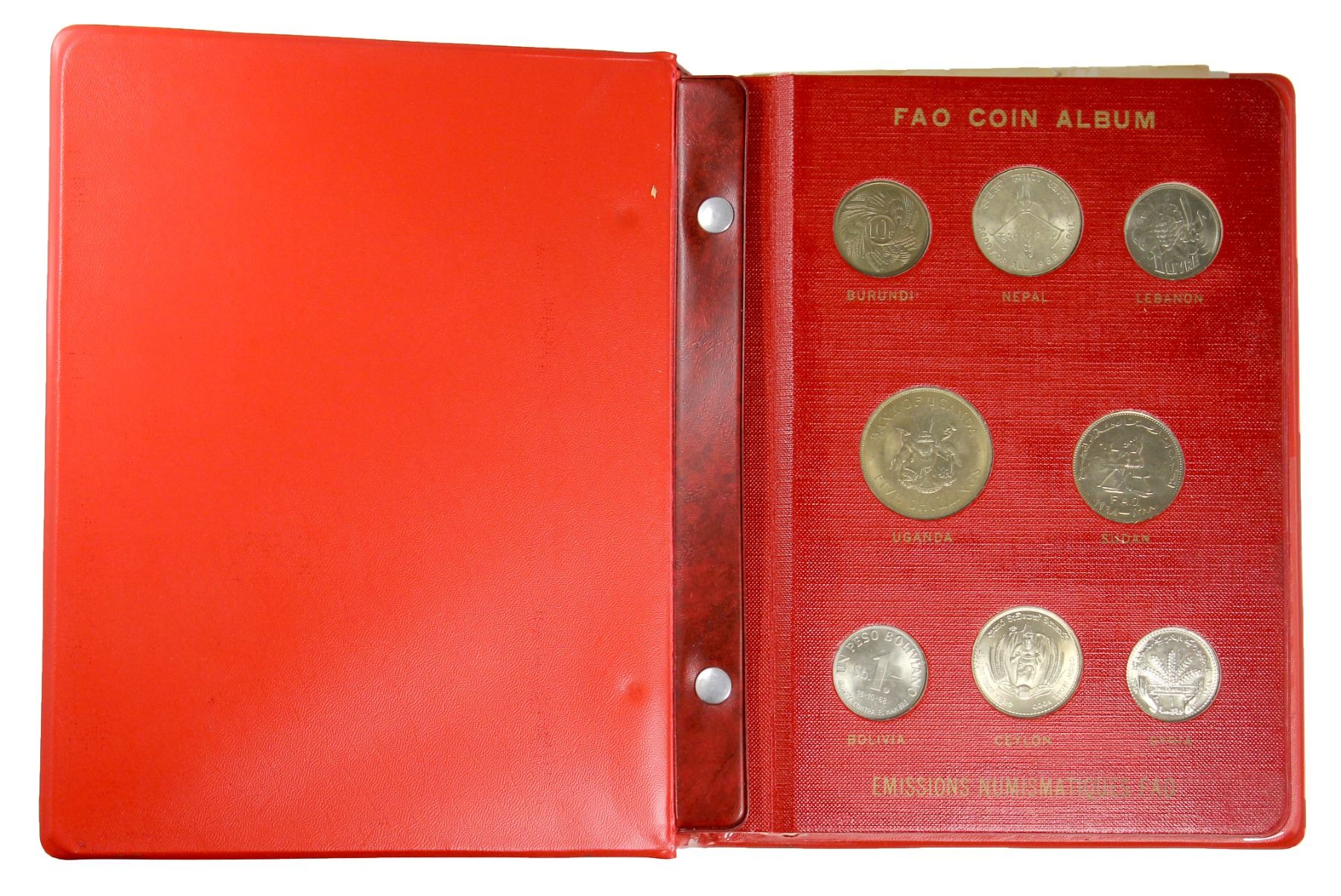 1968-1970 FAO Coin Album With 52 Coins - Includes 3 silver coins and 8 ...