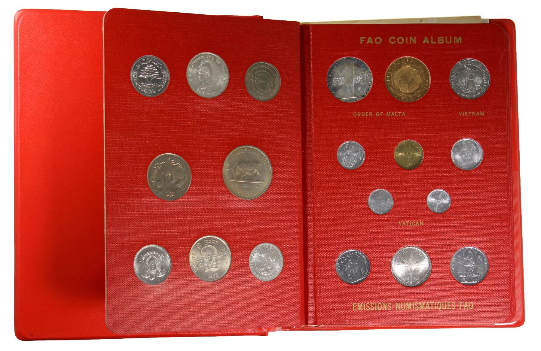1968-1970 FAO Coin Album With 52 Coins - Includes 3 silver coins and 8 ...