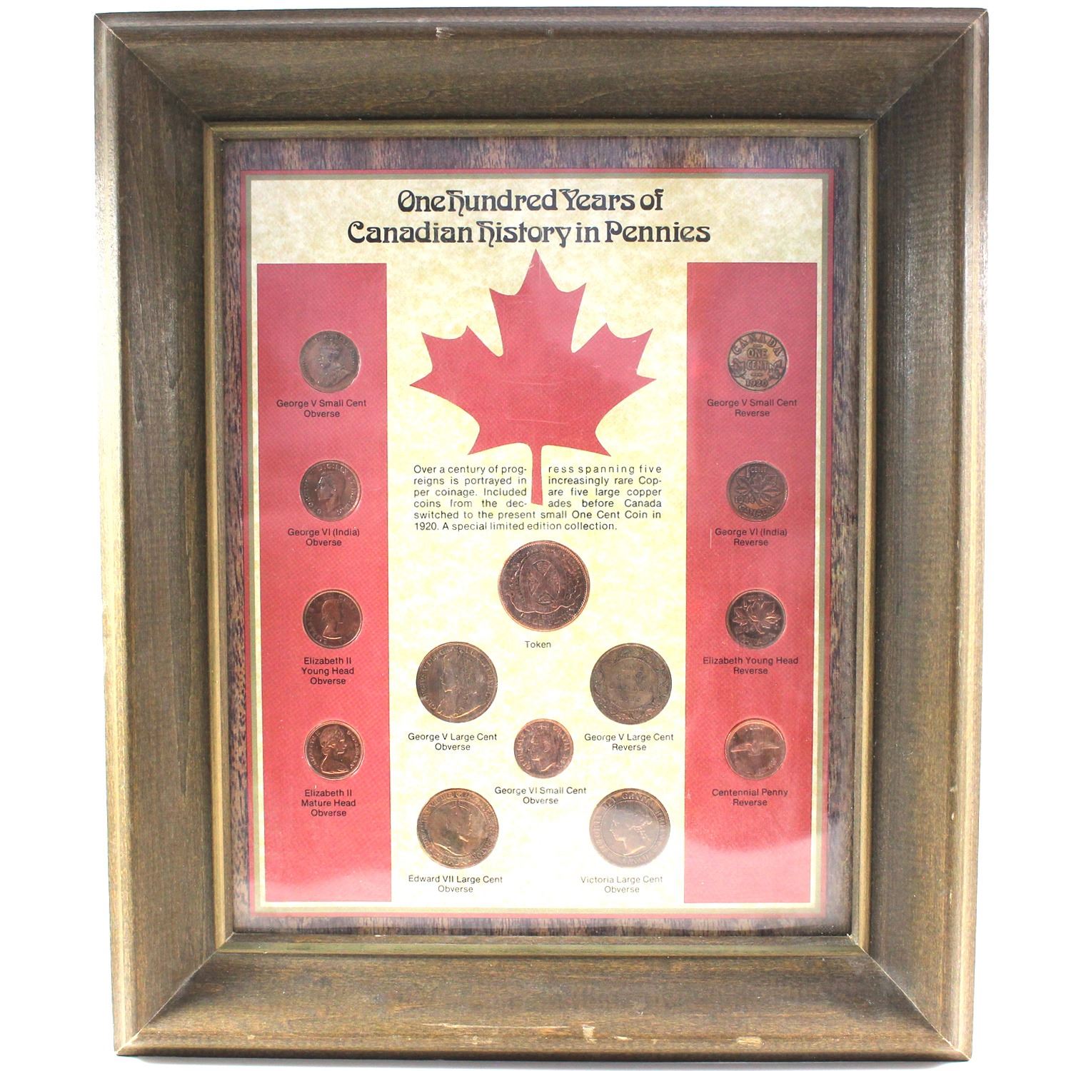 *One Hundred Years of Canadian History in Pennies in Wooden Display ...