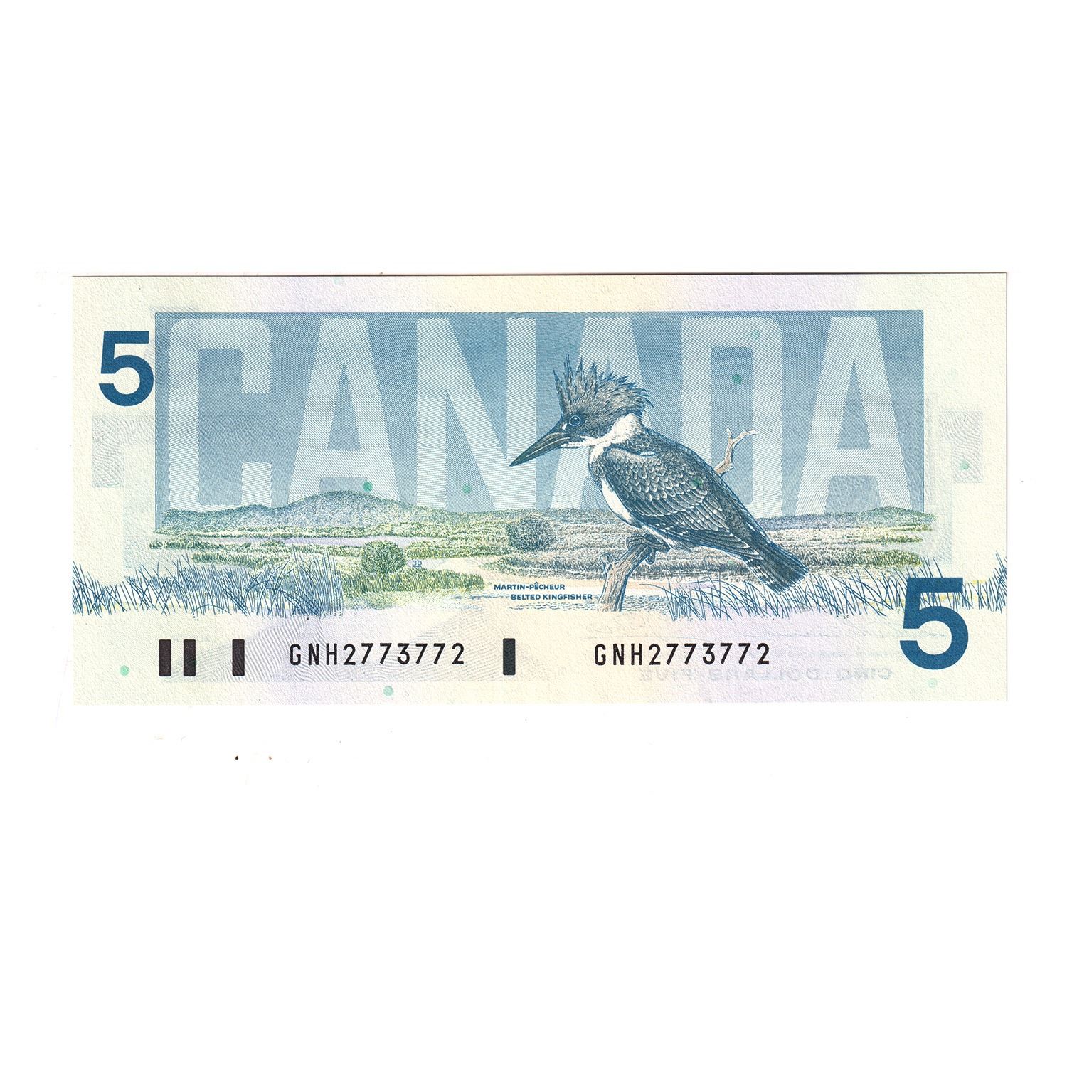 1986 $5 Radar Note 3-digit GNH2773772, UNC+