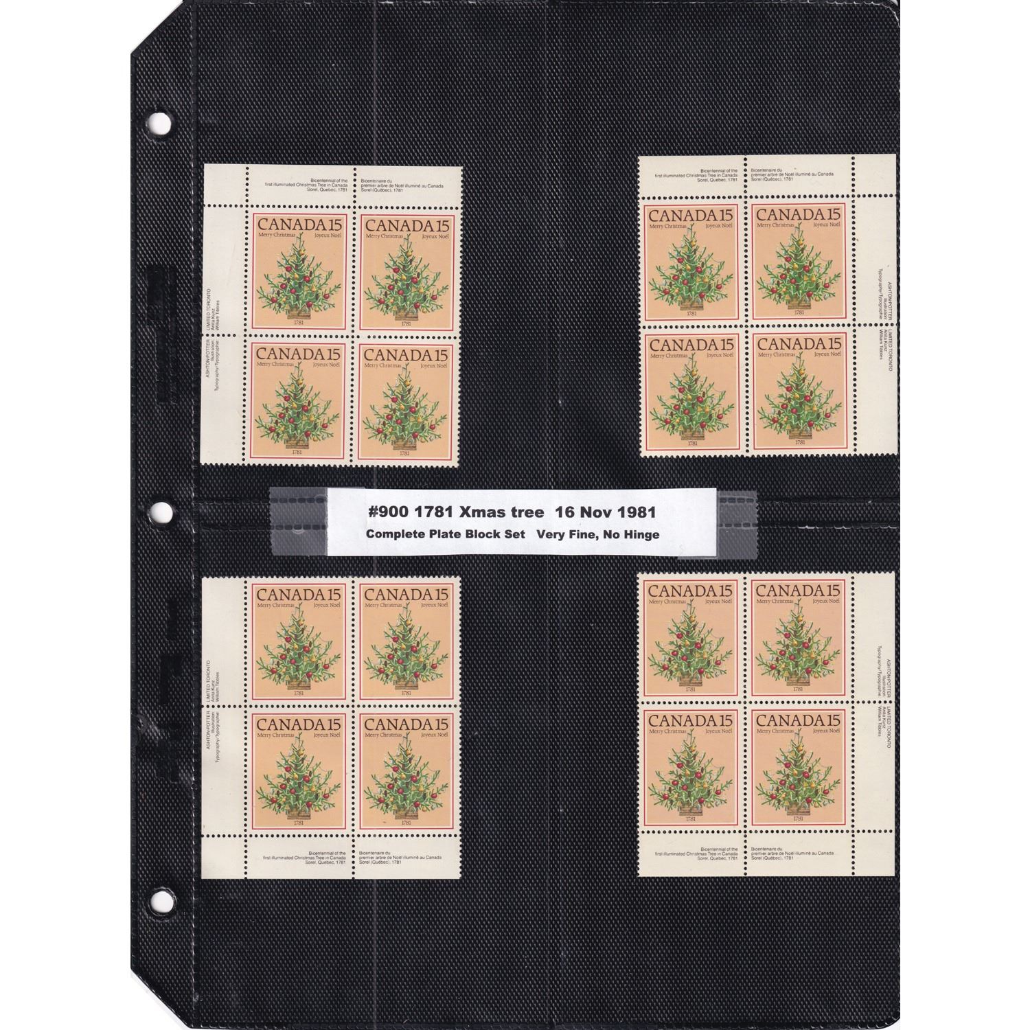 48x 1981 Canada Assorted, 4-Stamp Plate Blocks, Very Fine, No Hinge ...