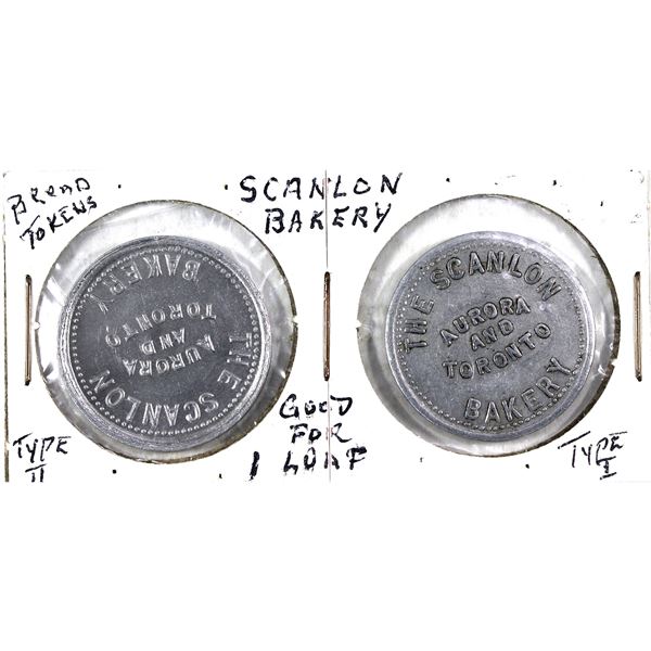 The Scanlon Bakery Aurora and Toronto Good For 1 Loaf of Bread Tokens ...