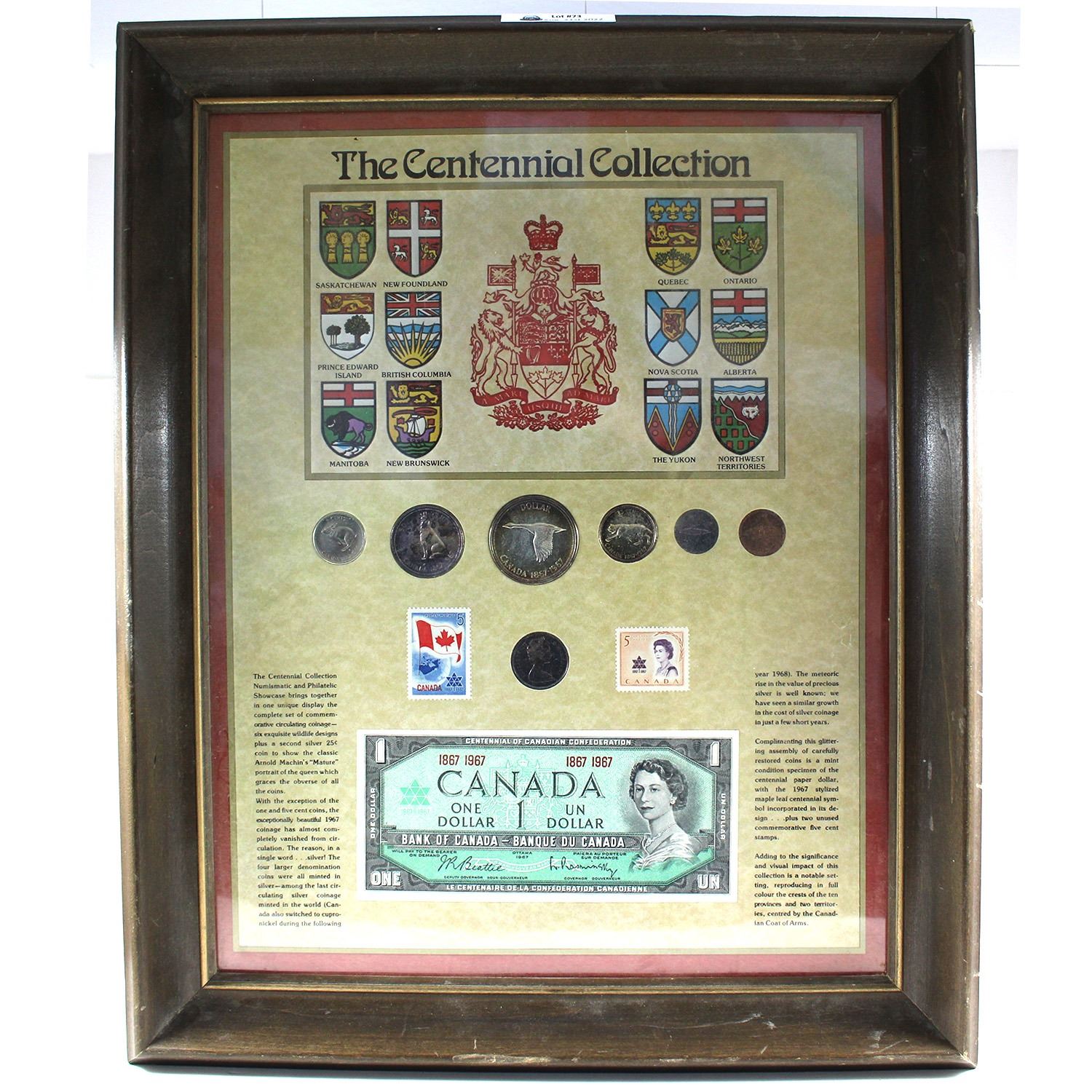 *1867-1967 Canada The Centennial Collection Wooden Frame.
