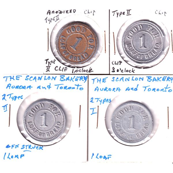 Lot of 4x The Scanlon Bakery Aurora and Toronto Good For One Loaf of ...