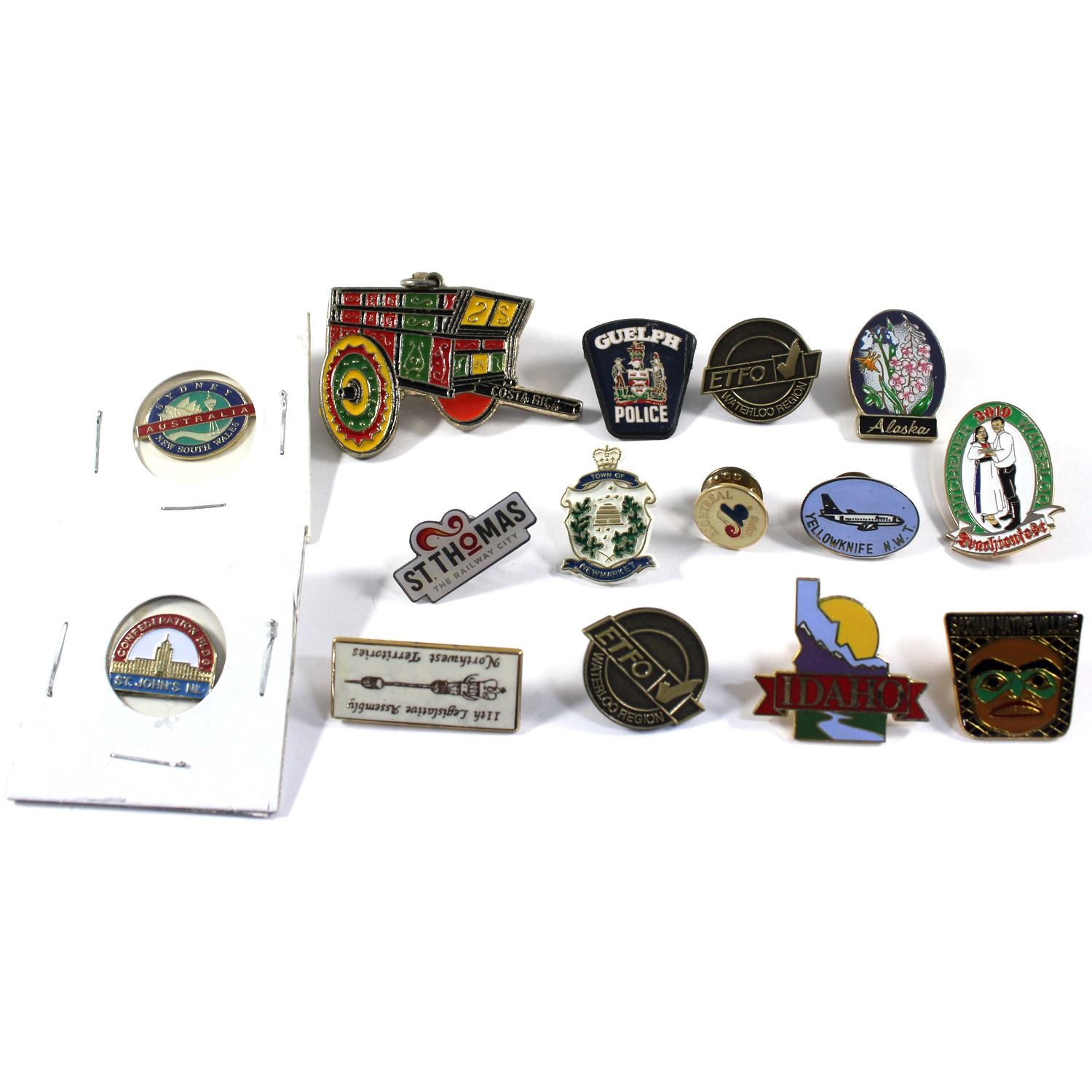 Lot of 15x Assorted Pins related to locations and cities. All assorted ...