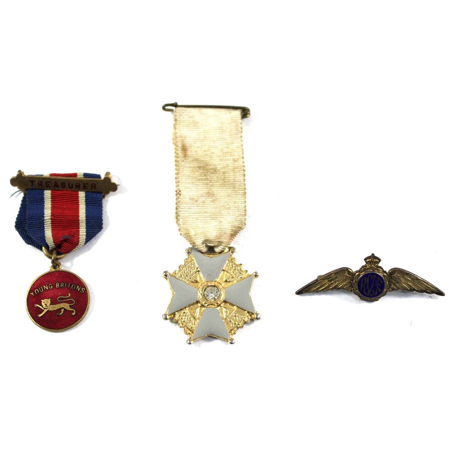 Lot of 3x Assorted Pins and Medals. Includes RCAF Wings Pin, Grey ...