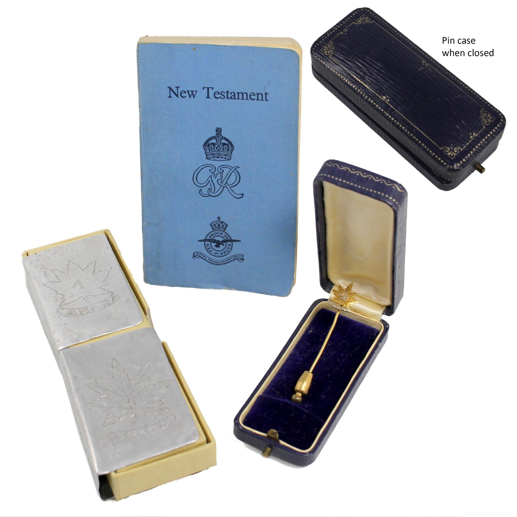 WW1 Trench Art Matchbox covers with miniature bible & 14K Canada 4th ...