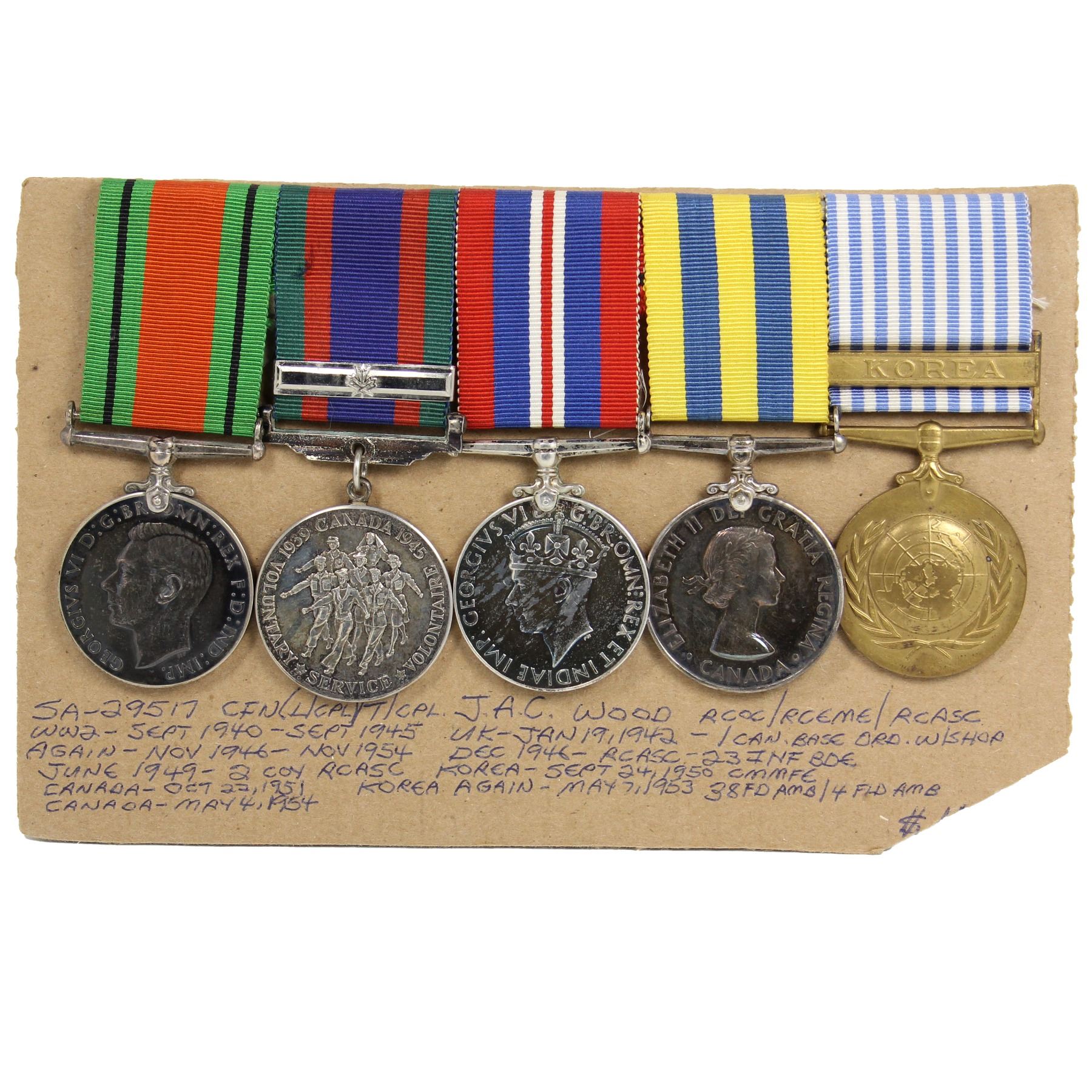 Named Korea Campaign Medal, Named UN Korea Service medal, 1939-1945 War ...