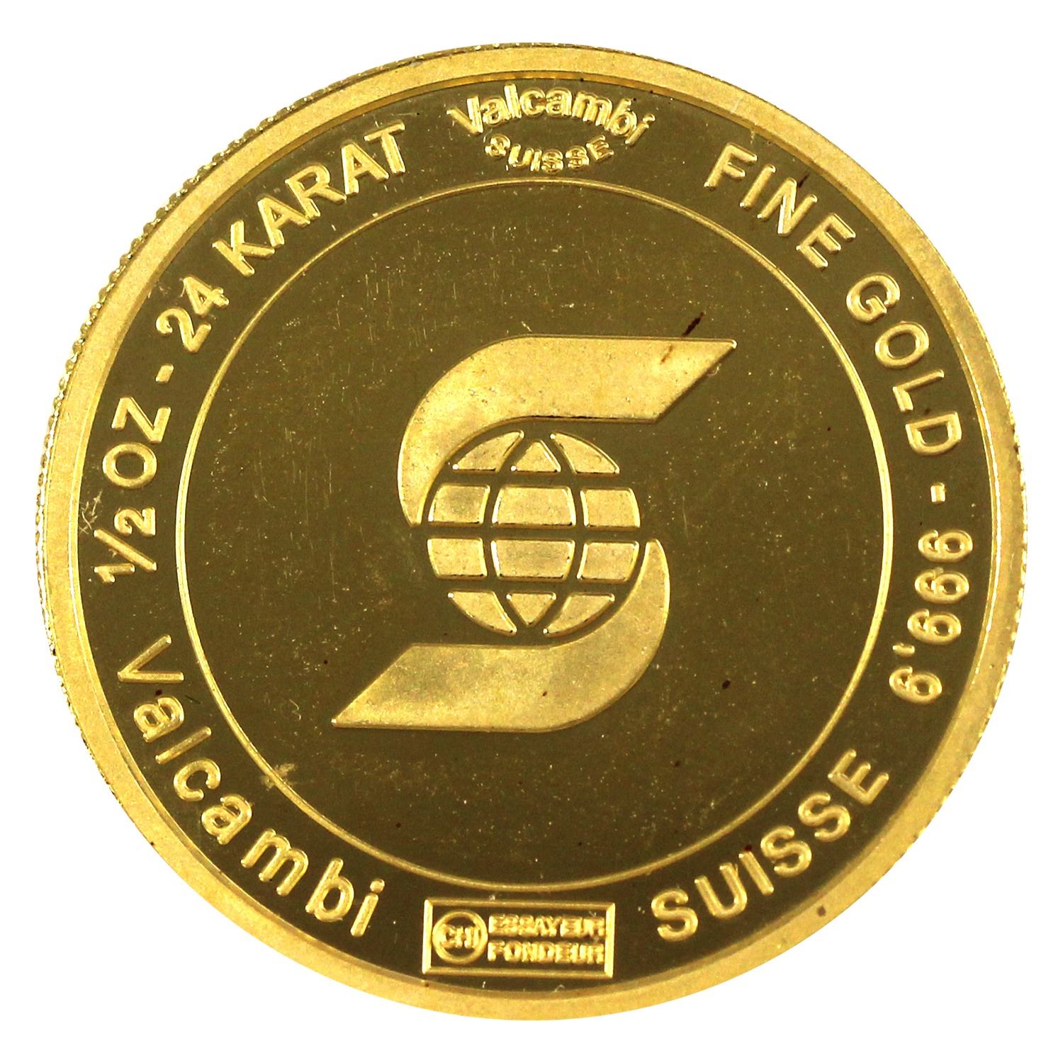 1/2oz Scotiabank-Valcambi Suisse .9999 Gold Round (Tax Exempt)