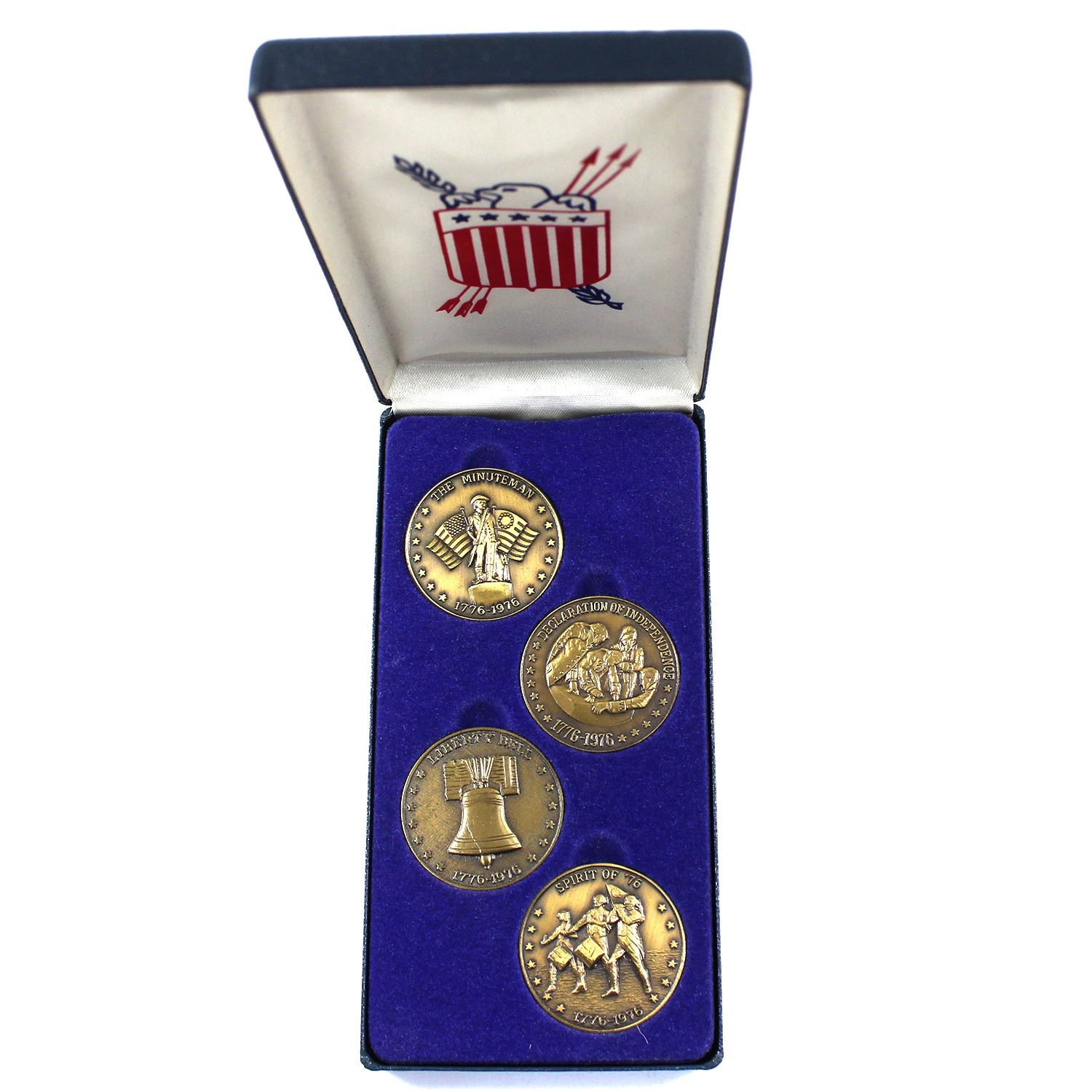 1976 United States Liberty Coins 4-piece Set of Bronze Bicentennial Tokens